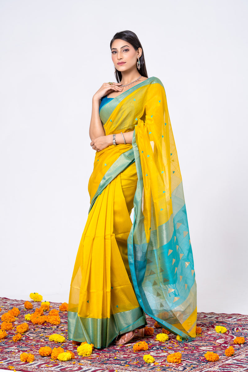 Triangular Motif Dual Color Saree - Buy Online India – Varanane Sarees
