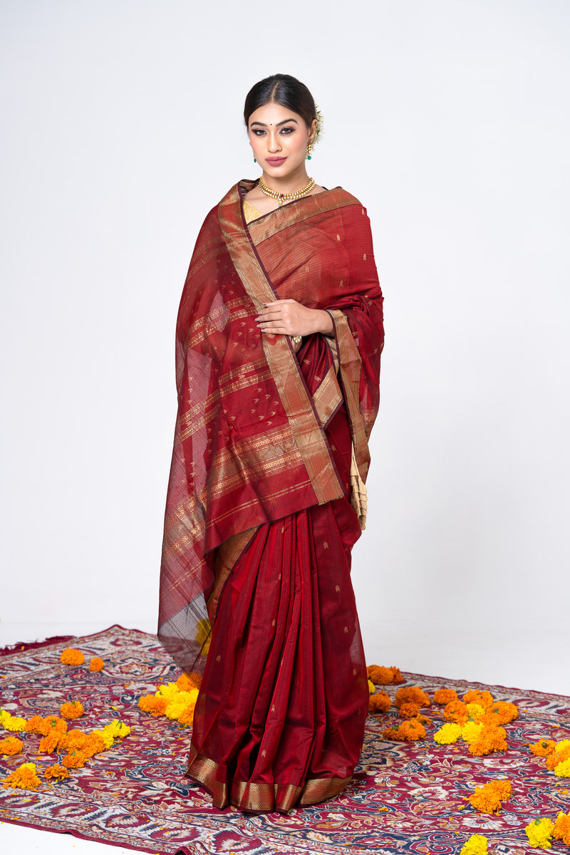 Traditional Handwoven Maheshwari Saree - Buy Online India – Varanane Sarees